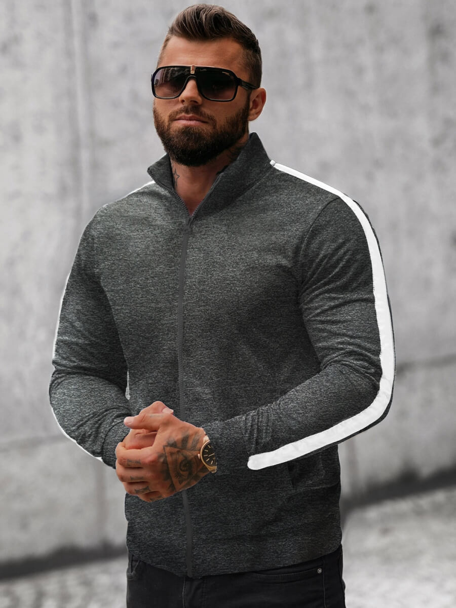 Bluza rozpinana męska grafitowa OZONEE O/8B160/5 | OZONEE - Odzieżowy sklep internetowy