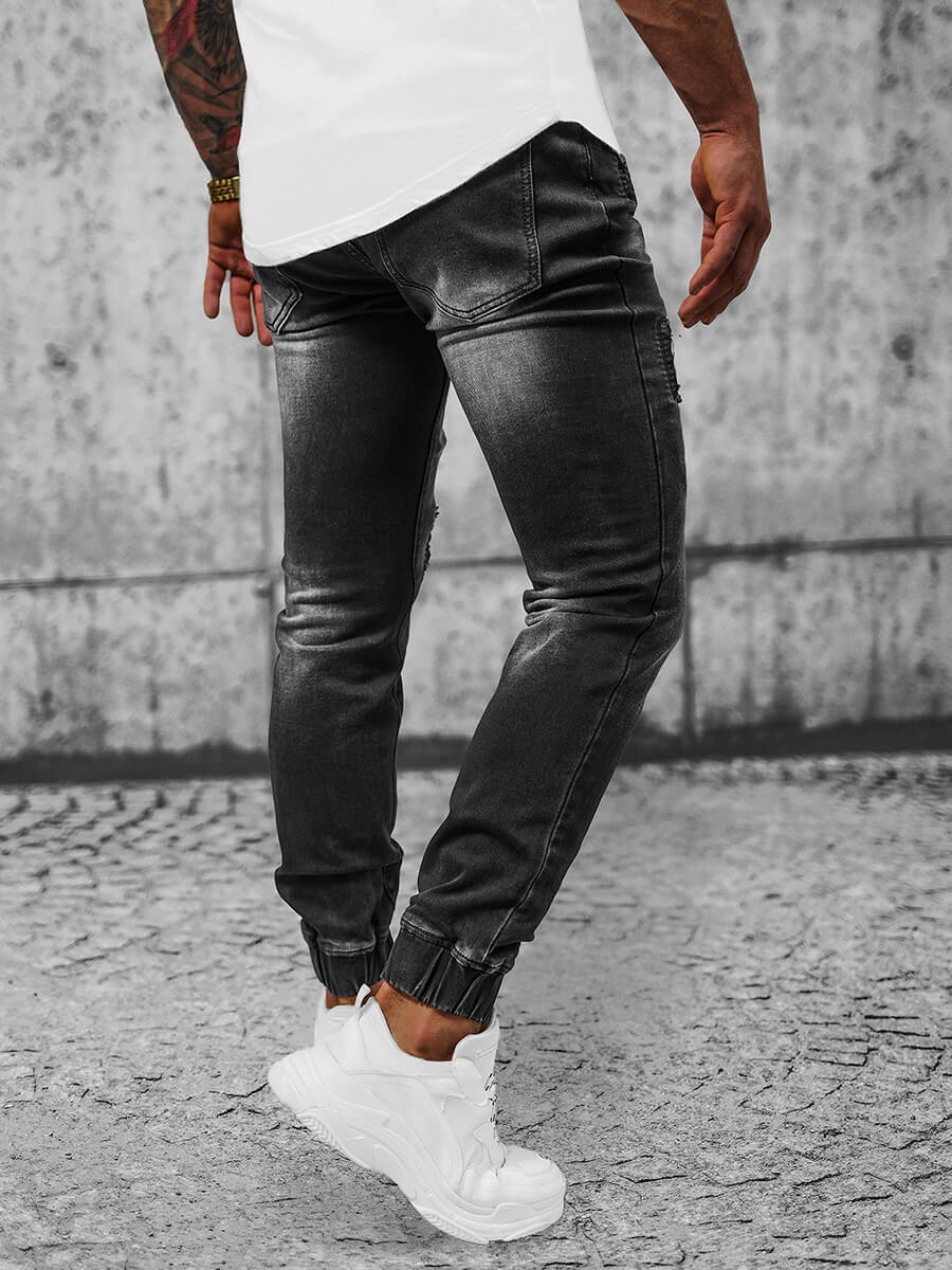 Spodnie jeansowe joggery męskie czarne OZONEE NB/MP0052/2N | OZONEE ...