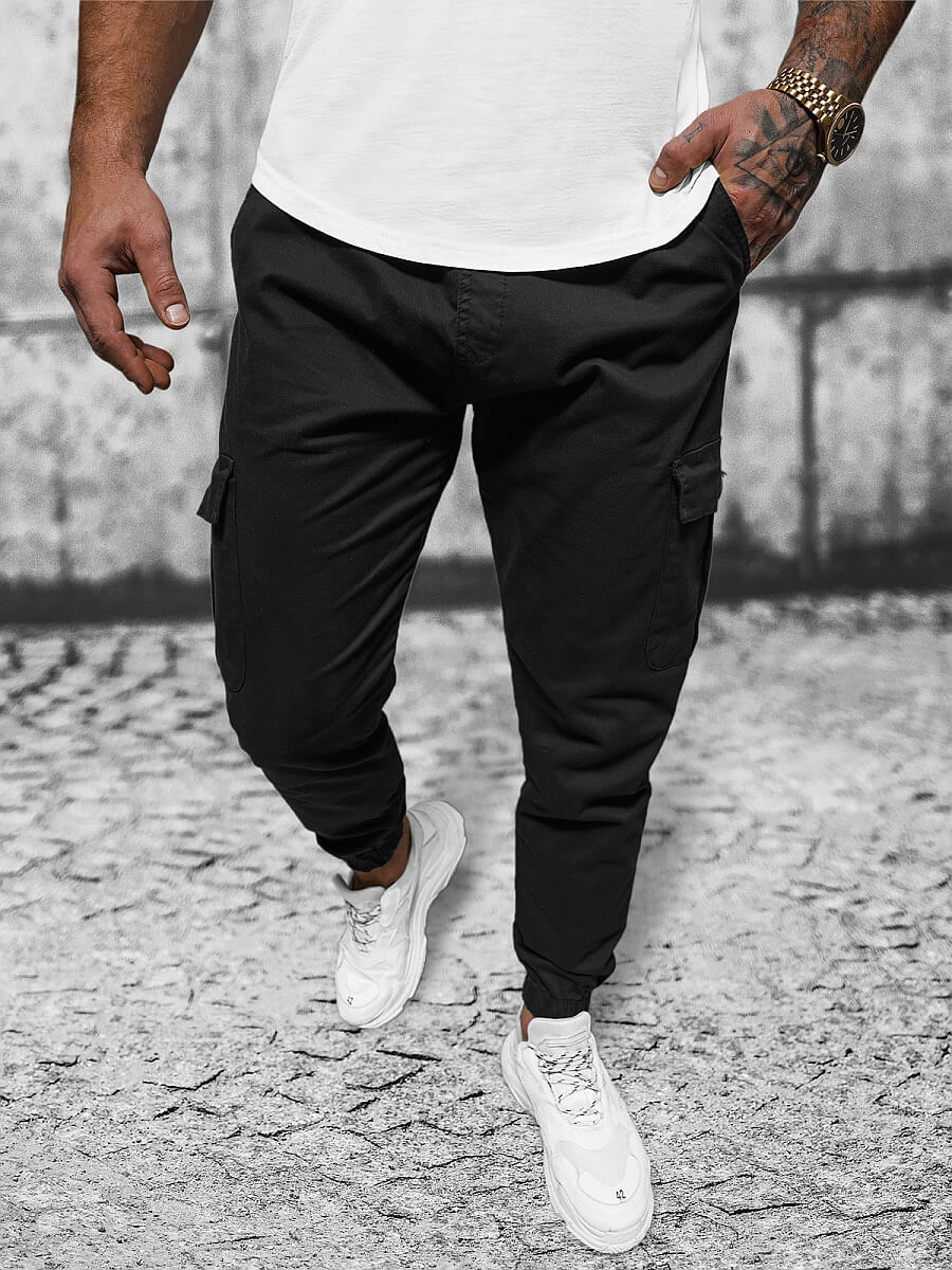 Spodnie męskie joggery czarne OZONEE O/PAN23023 | OZONEE - Odzieżowy ...